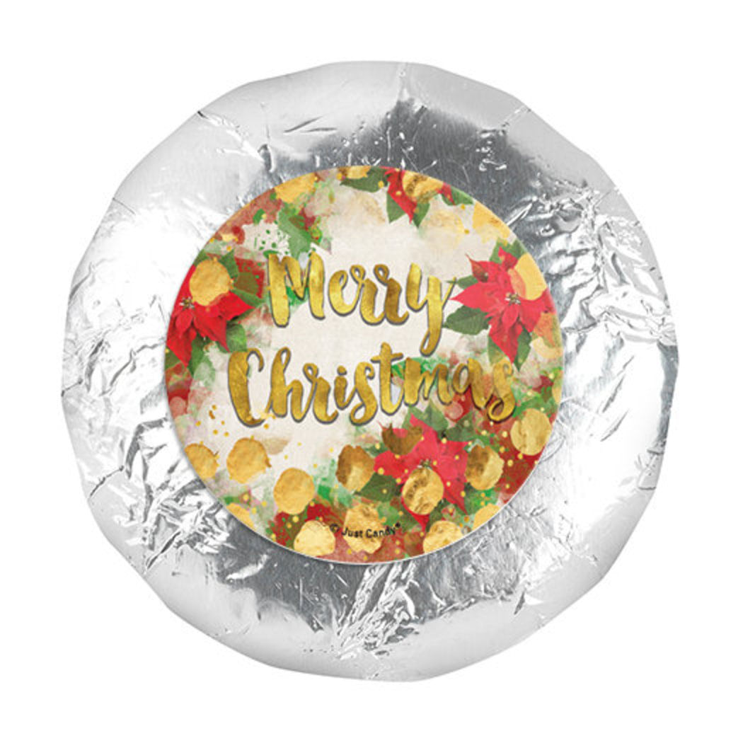 Personalized Christmas Holly 1.25" Stickers (48 Stickers) - JustCandy.com