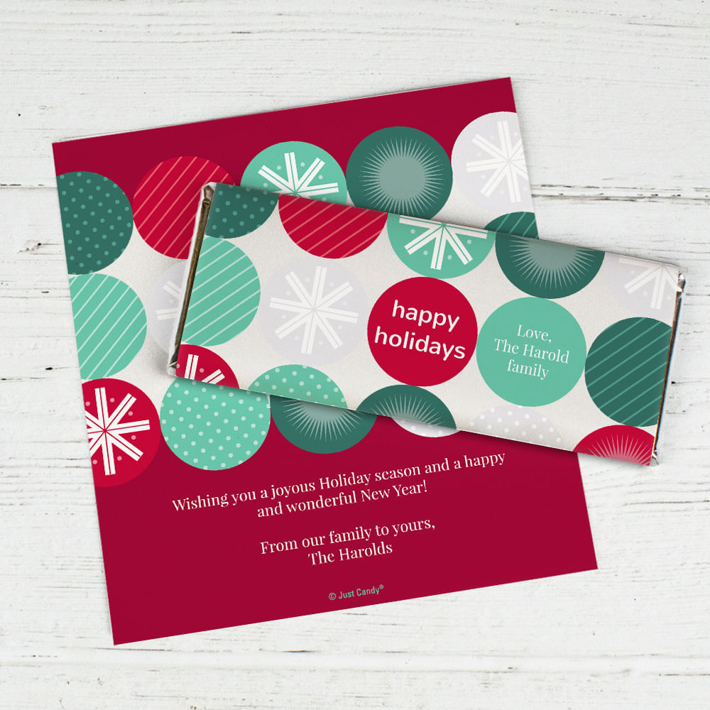 Personalized Christmas Festive Ornaments Chocolate Bar Wrappers Only ...