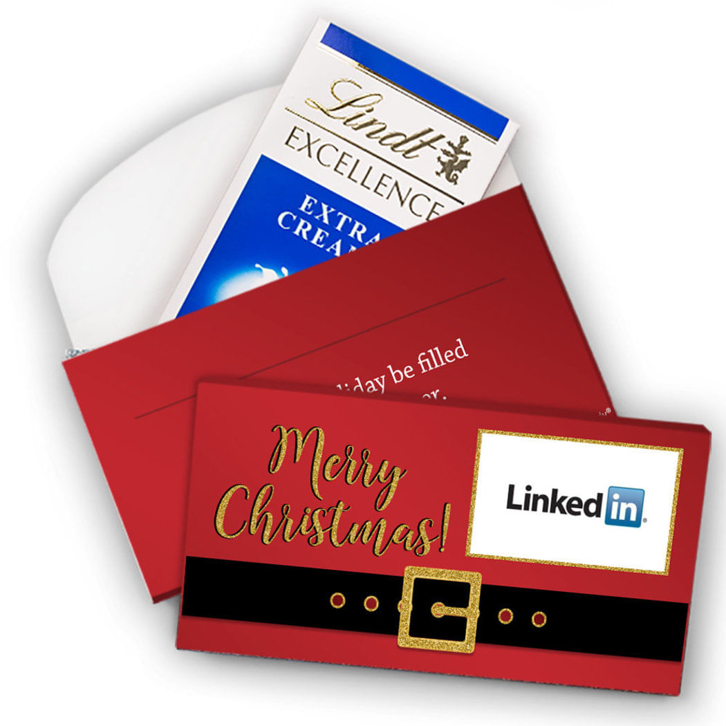 Deluxe Personalized Christmas Santa Buckle Add Your Logo Lindt ...