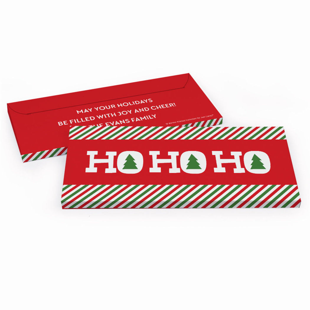 Deluxe Personalized Christmas Ho Ho Ho's Candy Bar Favor Box ...