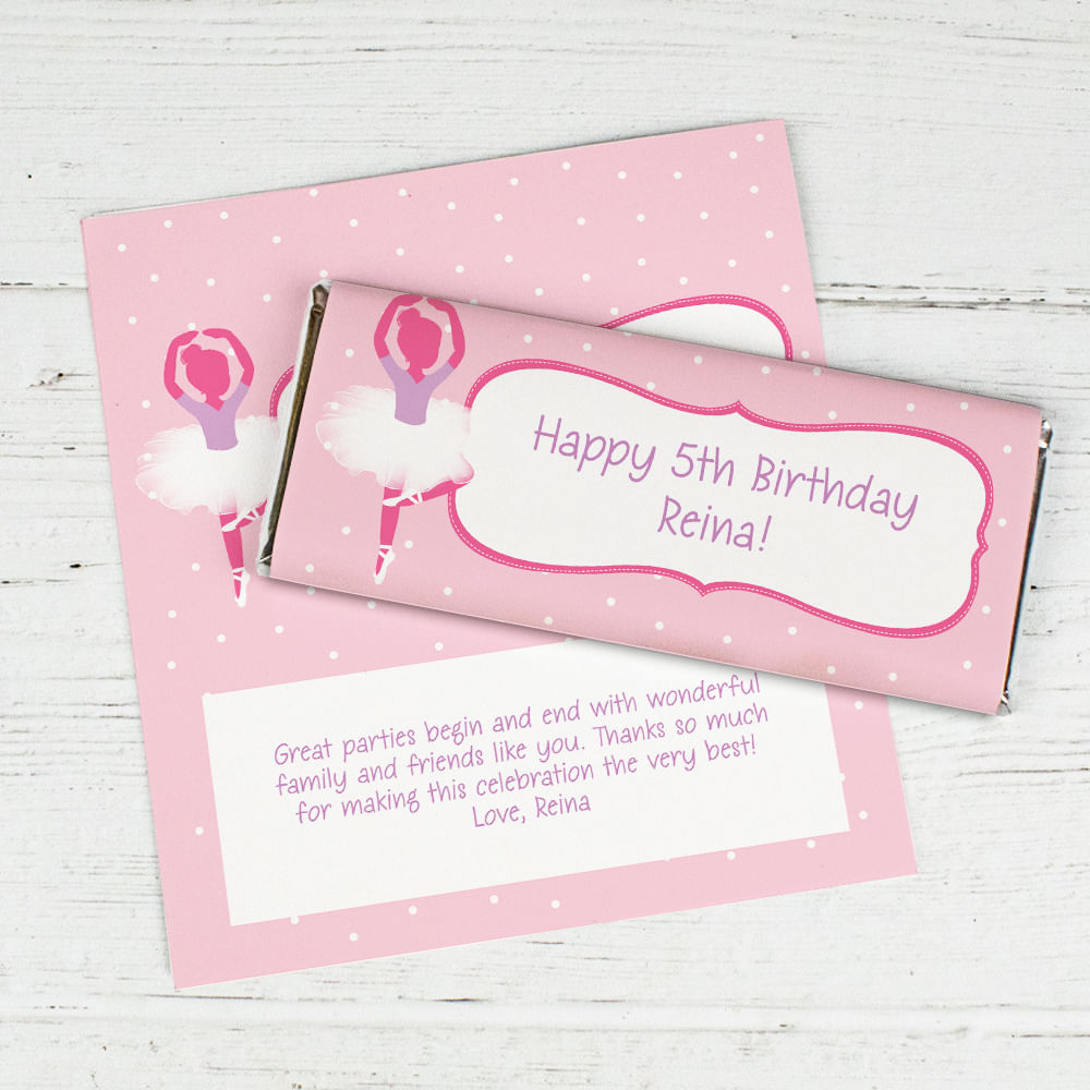 Birthday | Personalized Chocolate Bar Wrappers | Ballerina - JustCandy.com