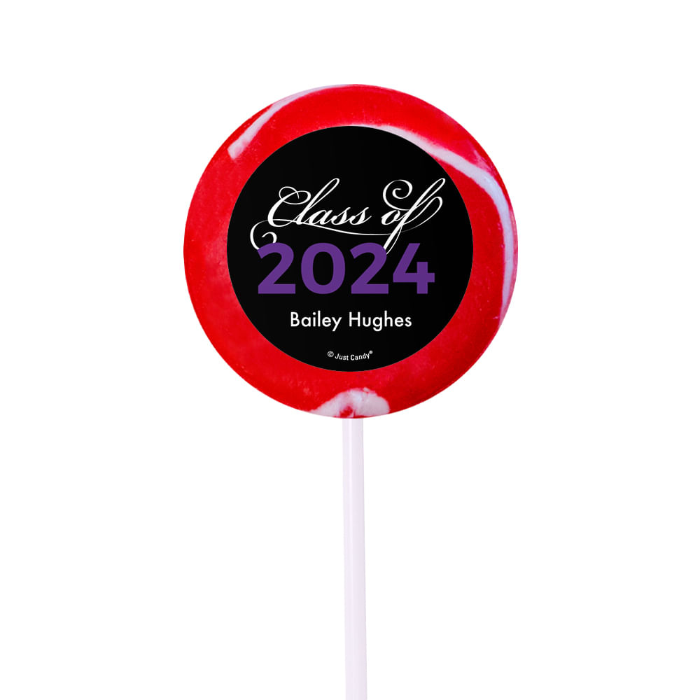 Personalized Graduation Script Small Red Swirly Pop (24 Pack ...