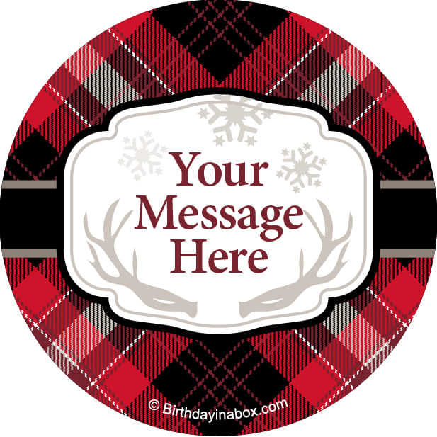 Buffalo Plaid Personalized 2" Stickers (20 Stickers) Just Candy ...