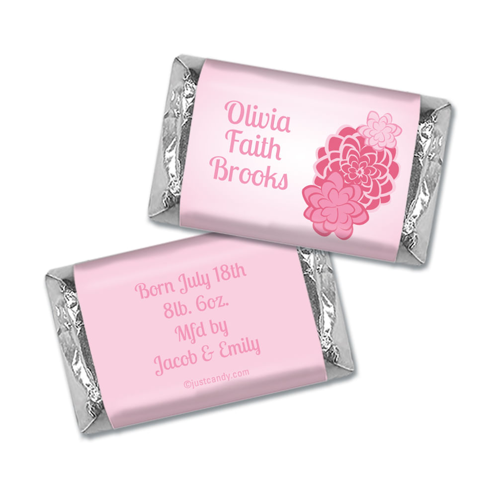 Baby Girl Announcement | Personalized HERSHEY'S MINIATURES Wrappers ...