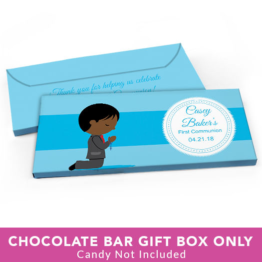 Deluxe Personalized First Communion Little Boy in Prayer Candy Bar ...