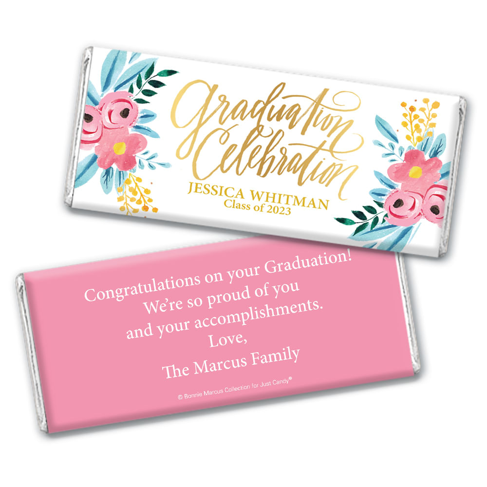 Personalized Bonnie Marcus Classic Floral Graduation Chocolate Bar ...