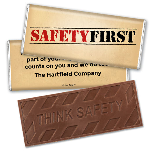 Personalized Embossed Think Safety Chocolate Bar "Safety First ...