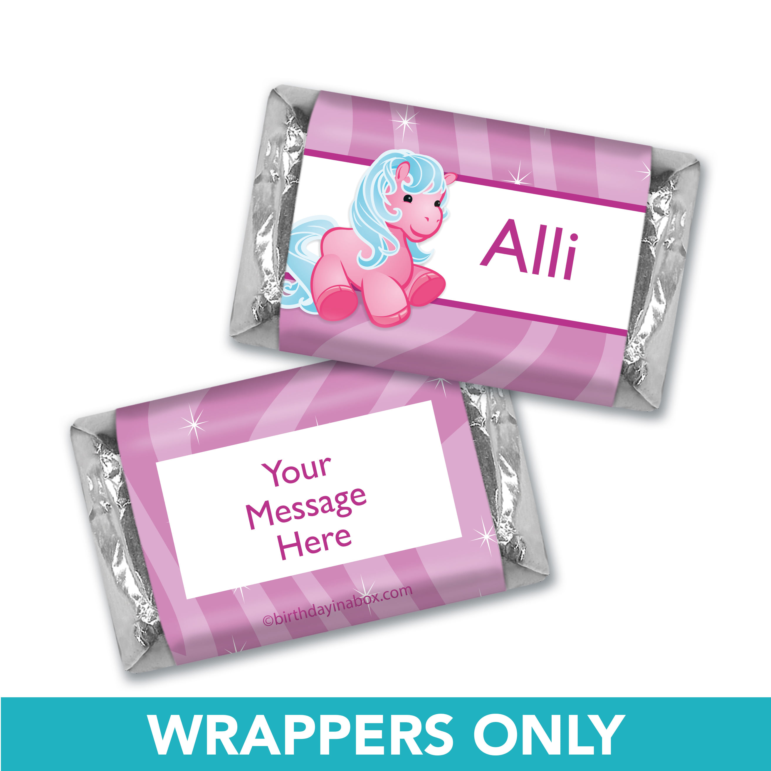 Birthday | Personalized Hershey's Mini Wrappers | My Little Pony Themed ...