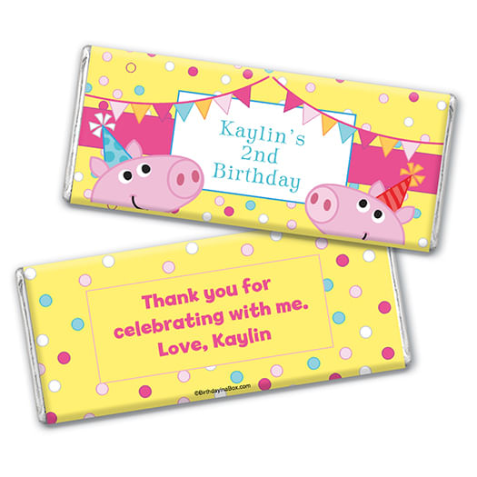 Personalized Birthday Pigs & Dots Hershey's Milk Chocolate Bar ...