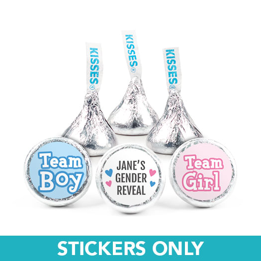 Personalized Gender Reveal Boy or Girl 3/4" Stickers (108 Stickers ...