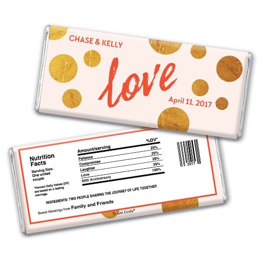 Personalized Hershey's Milk Chocolate Bar Bubbling Love Anniversary ...