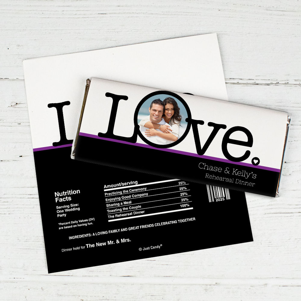 Rehearsal Dinner | Personalized Chocolate Bar Wrappers | Big Love Photo ...
