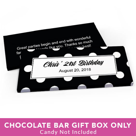 Deluxe Personalized Birthday Birthday Dots Candy Bar Favor Box ...