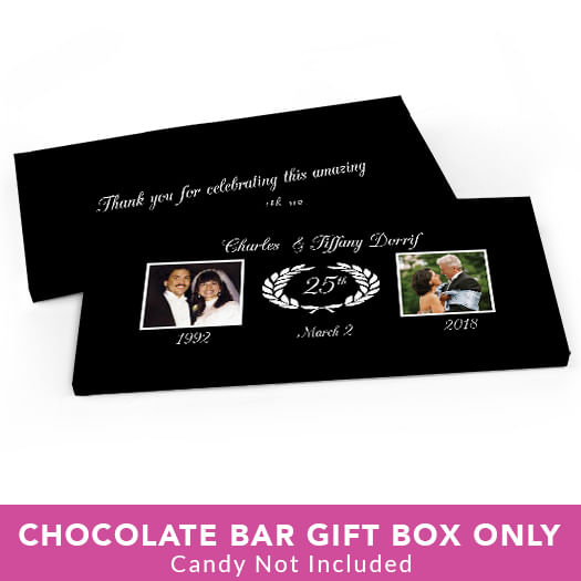 Deluxe Personalized Anniversary Then & Now Photo Candy Bar Favor Box ...