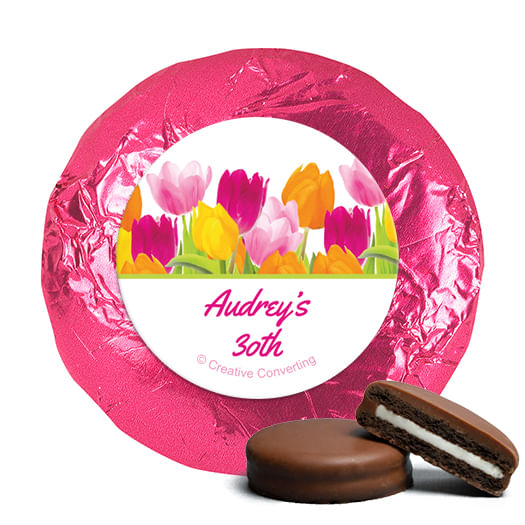Personalized Birthday Tulips Milk Chocolate Covered Oreos - JustCandy.com