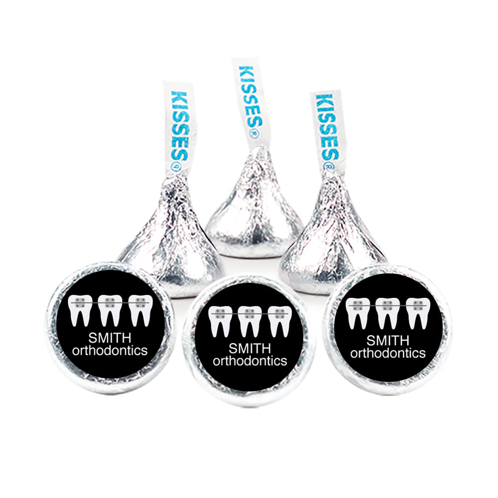 Personalized Orthodontic Braces 3/4" Stickers for Hershey's Kisses (108 ...