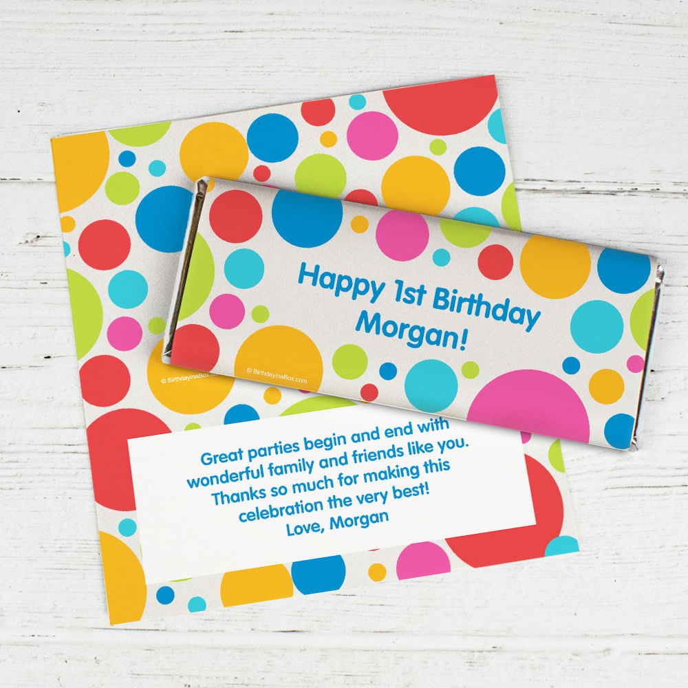 Birthday | Personalized Chocolate Bar Wrappers | Polka Dot Party ...