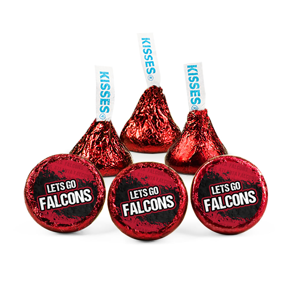 Let's Go Falcons Completely Assembled Kisses with Red Foil - JustCandy.com