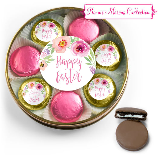 Easter Pink Flowers Chocolate Covered Oreo Cookies Large Plastic Tin ...