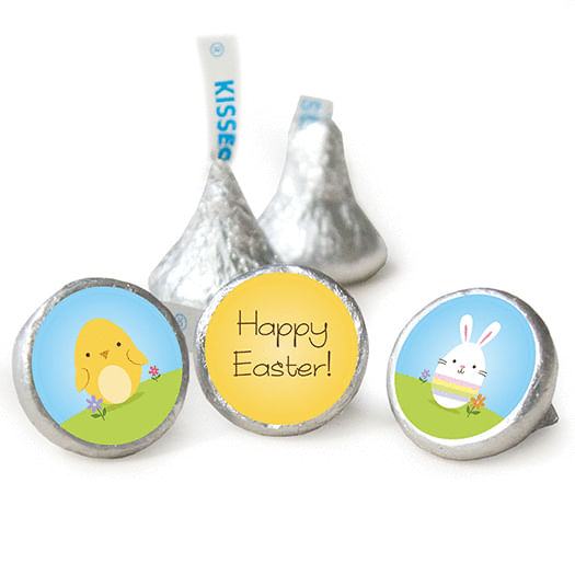 Easter 3/4" Sticker Bunny and Chick Peeps (108 Stickers) - JustCandy.com
