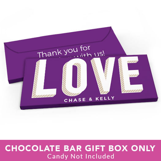 Deluxe Personalized Wedding Bold Love Candy Bar Favor Box - JustCandy.com