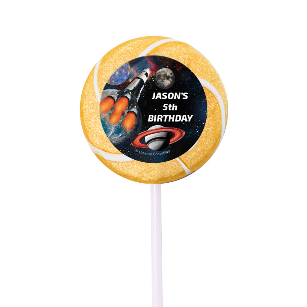 Birthday Personalized Small Swirly Pop NASA Space Blast Theme (24 Pack ...