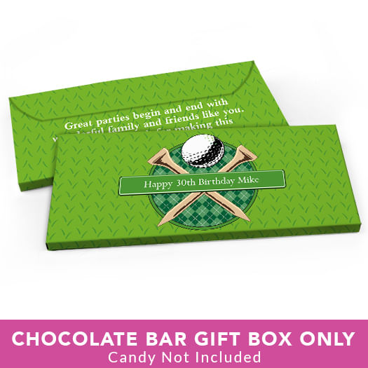 Deluxe Personalized Birthday Golf Candy Bar Favor Box - JustCandy.com