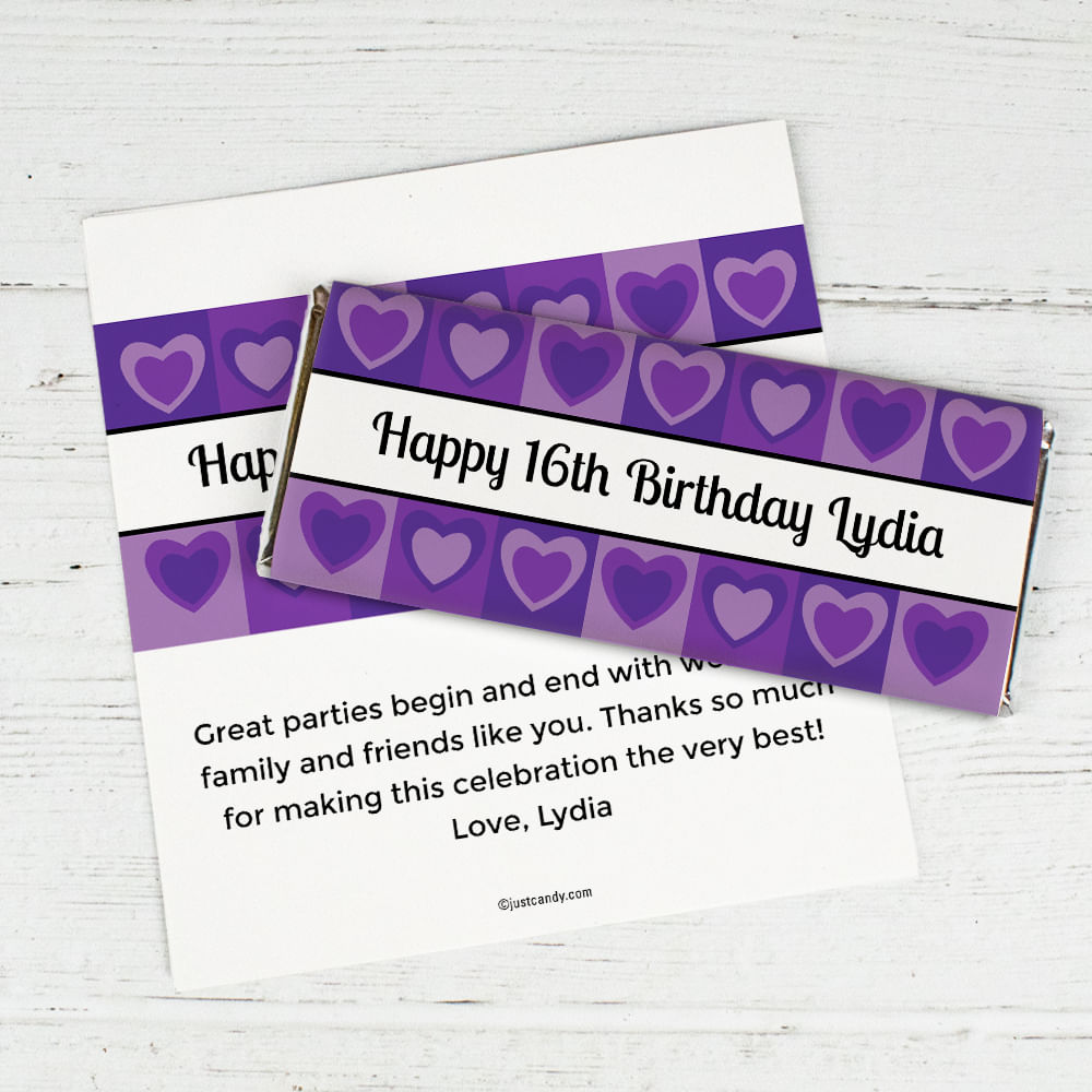 Birthday | Personalized Chocolate Bar Wrappers | Tiled Hearts ...