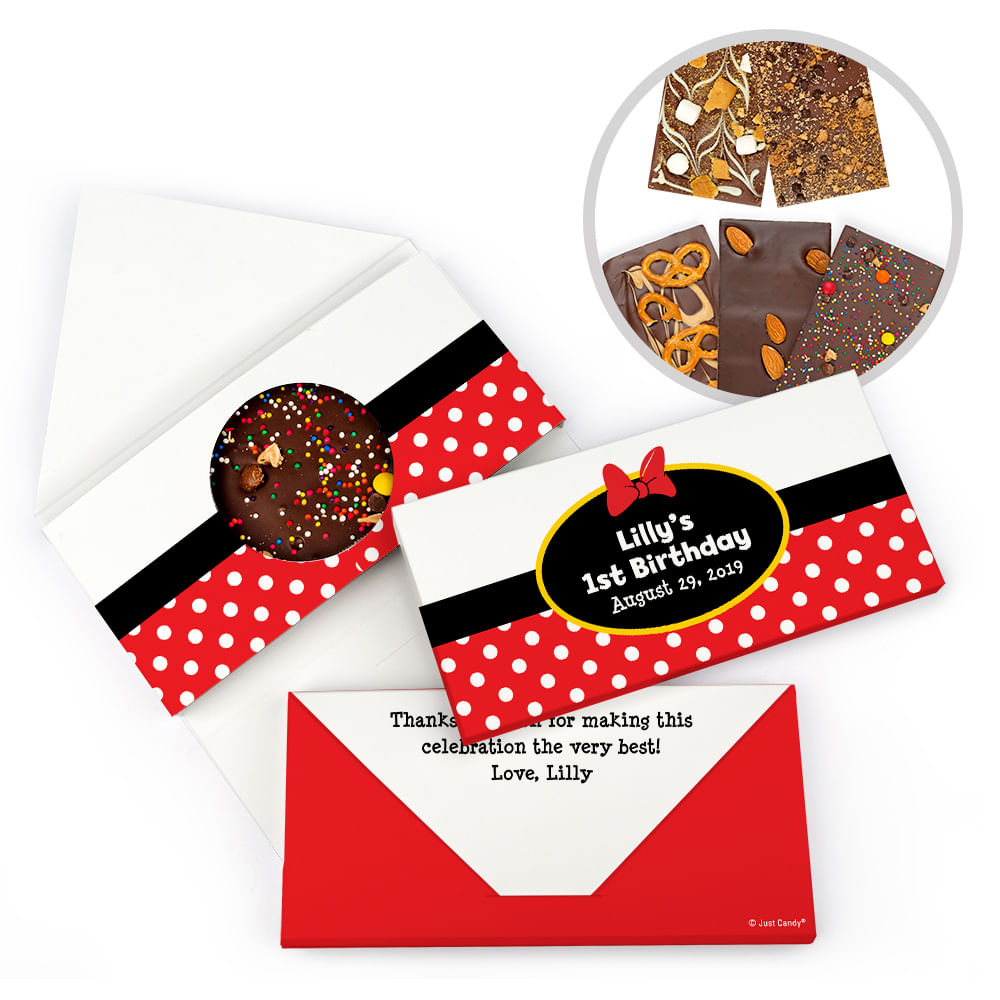 Personalized Birthday Minnie Themed Gourmet Infused Belgian Chocolate ...