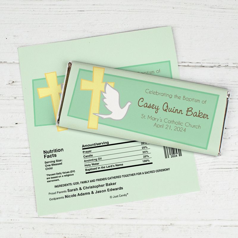 Baptism | Personalized Chocolate Bar Wrappers | Dove & Cross ...