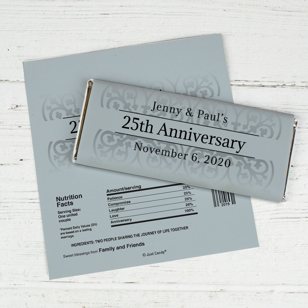 Anniversary | Personalized Chocolate Bar Wrappers | Golden 50th Fleur ...