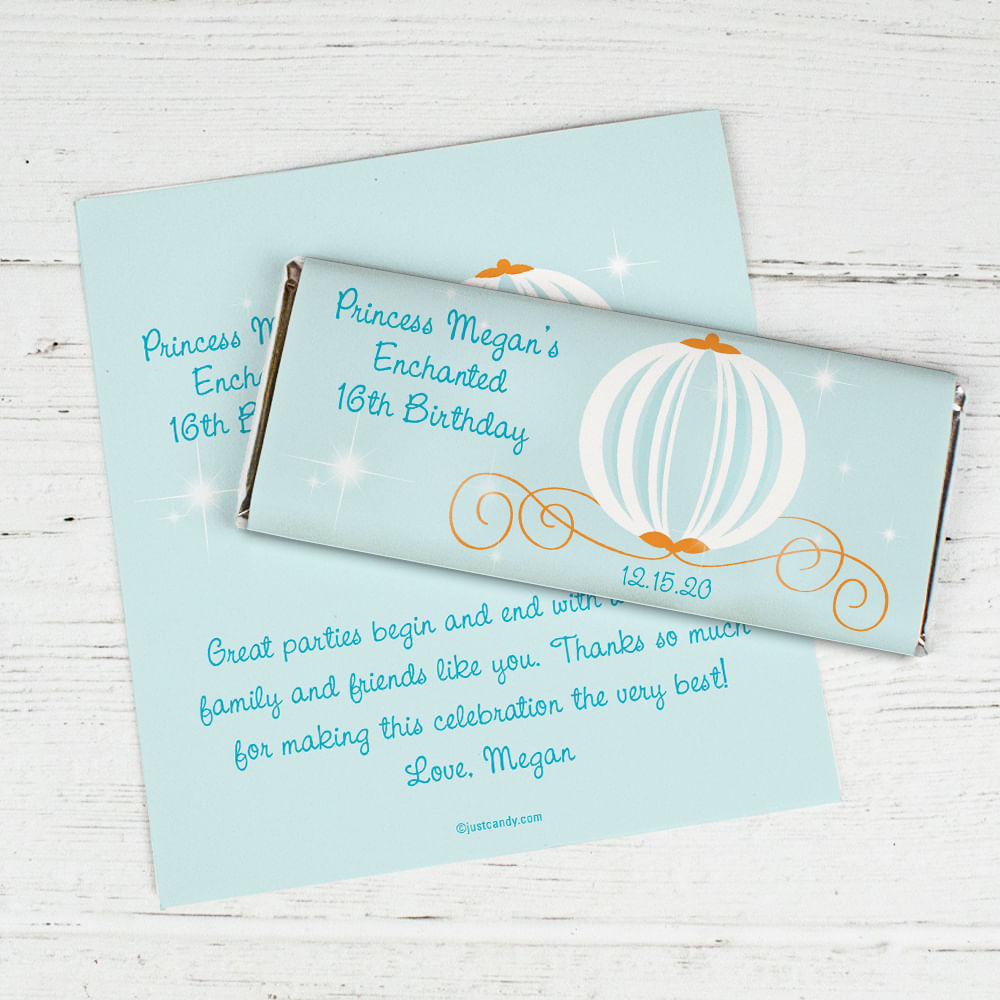 Birthday | Personalized Chocolate Bar Wrappers | Cinderella Theme ...