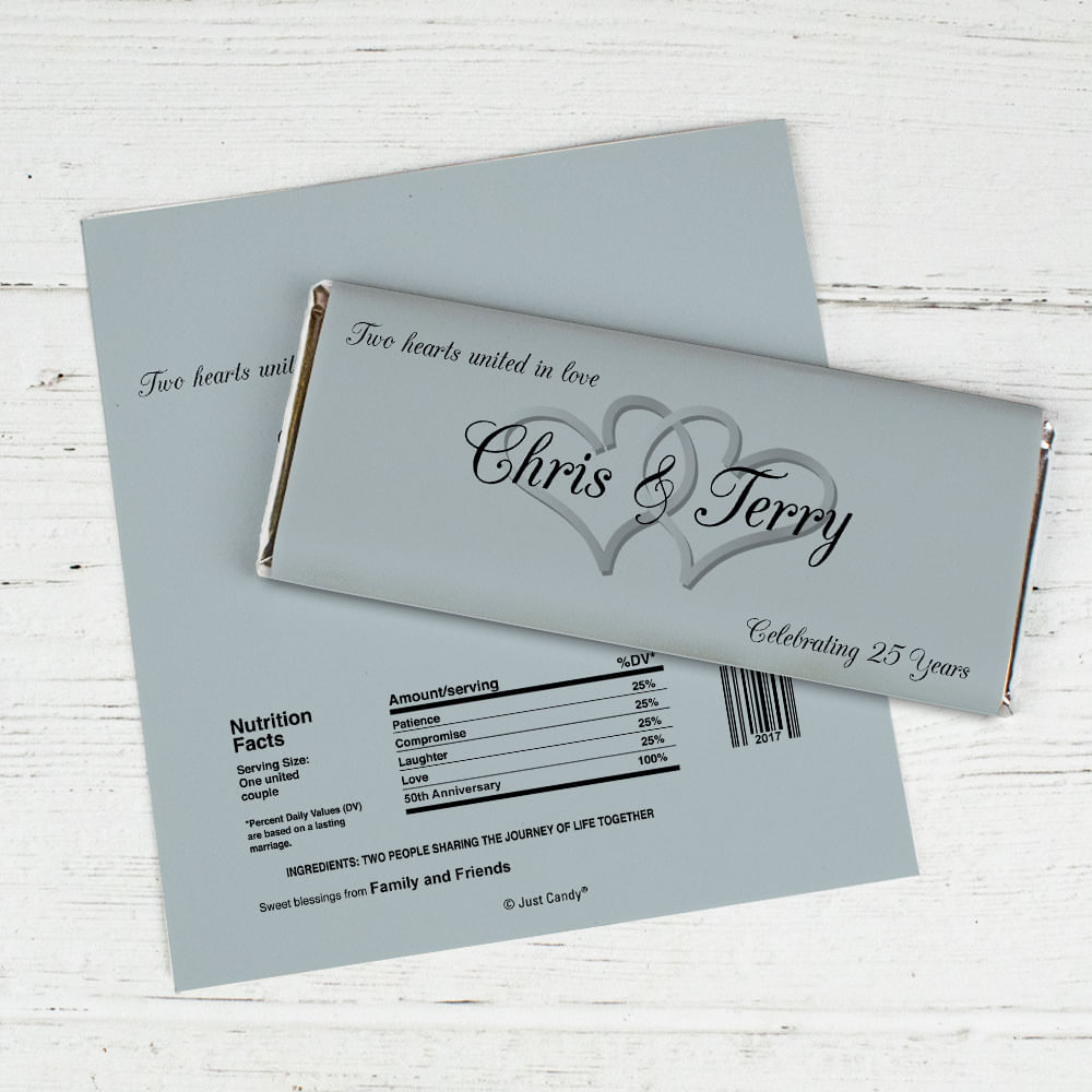 Anniversary Personalized Chocolate Bar Wrappers Chocolate & Wrapper ...