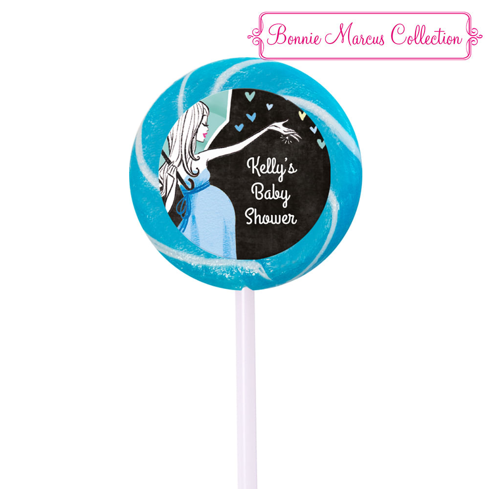 Personalized Small Swirly Pop - Sprinkling Pink (24 Pack) - JustCandy.com