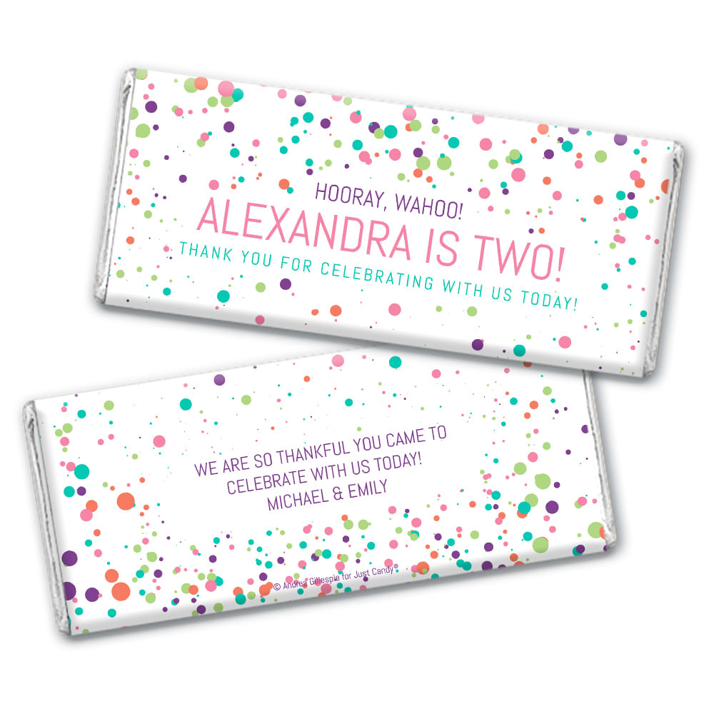 Personalized Birthday Colorful Splatter Chocolate Bar & Wrapper ...