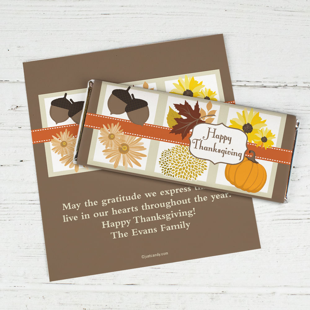 Thanksgiving | Personalized Chocolate Bar Wrappers | Fall Harvest Items ...