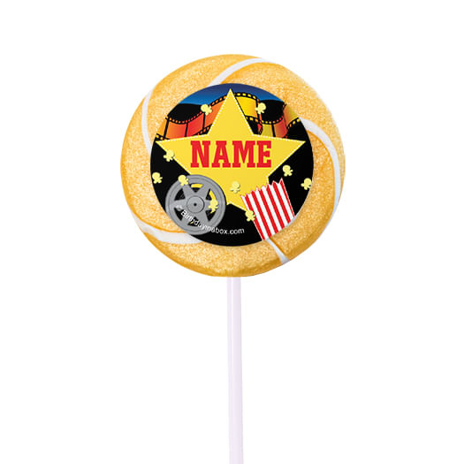 Movie Party Personalized 2" Lollipops (24 Pack) Just Candy - JustCandy.com