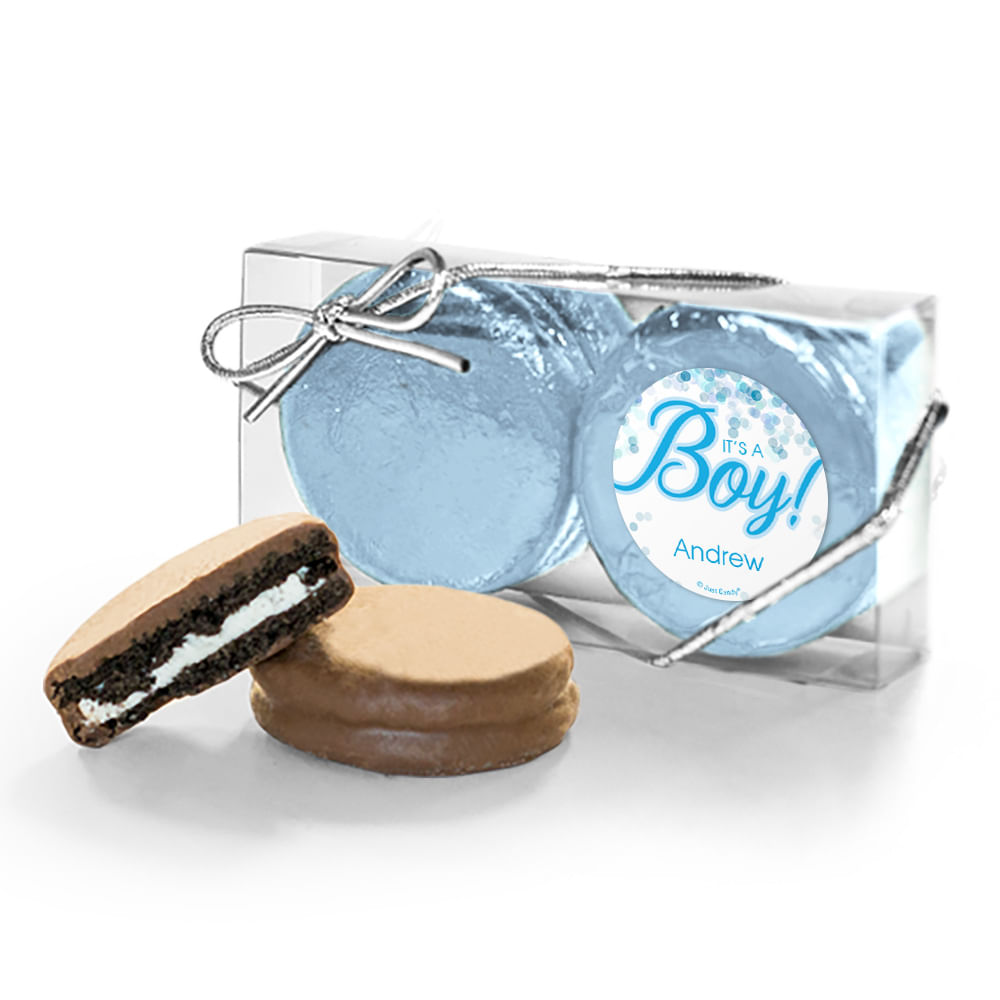 Personalized Boy Birth Announcement Bubbles 2Pk Milk Chocolate Covered ...