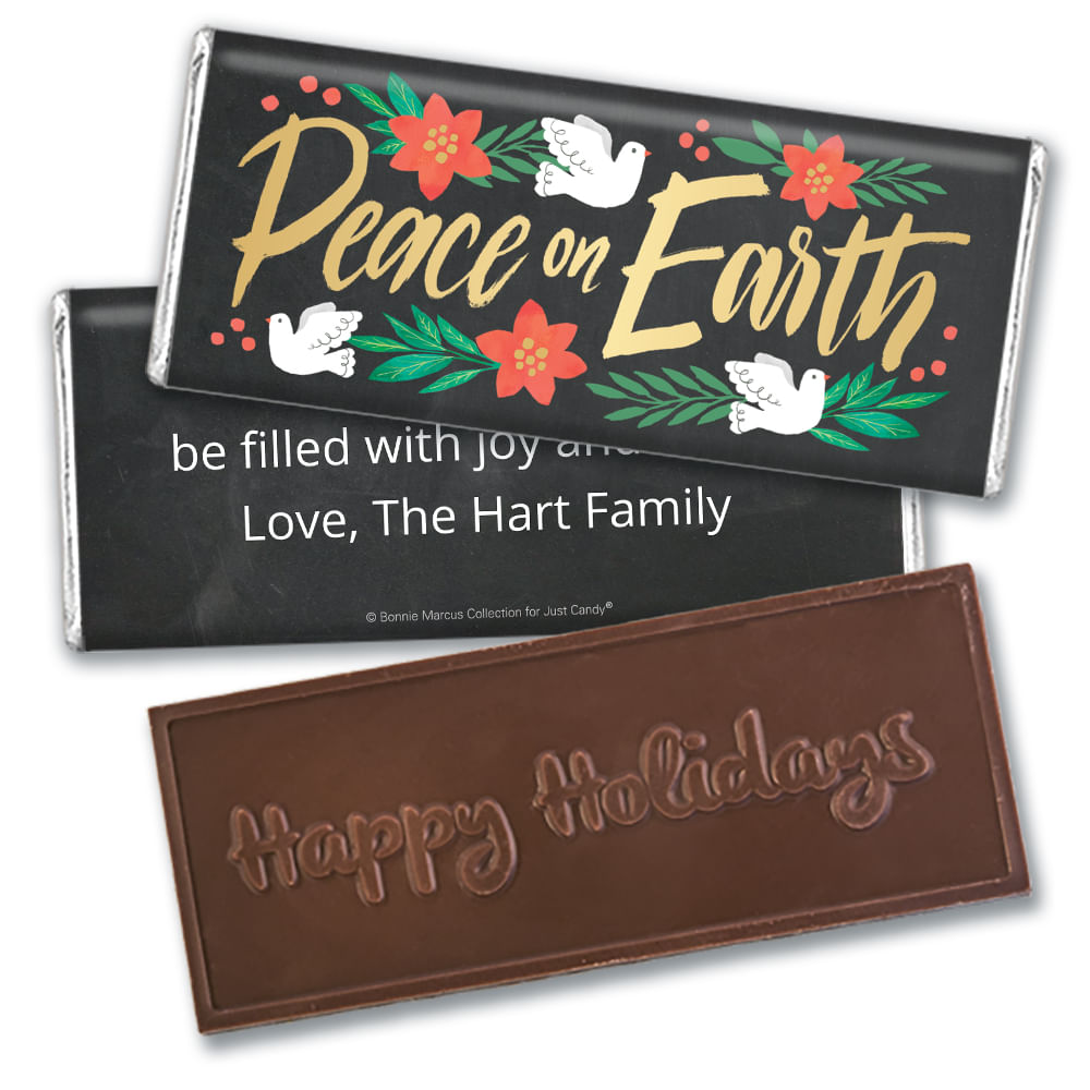 Personalized Bonnie Marcus Christmas Peace on Earth Embossed Chocolate ...