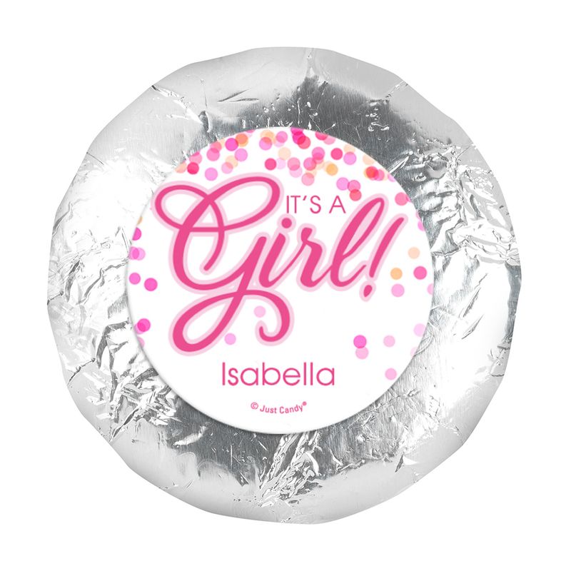Personalized Girl Birth Announcement Bubbles 1.25in Stickers (48 ...