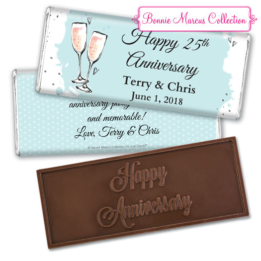 Personalized Bonnie Marcus Anniversary Bubbly Party Blue Embossed ...
