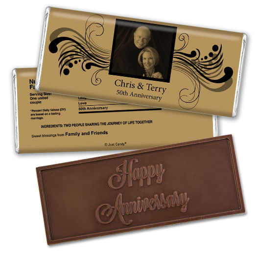 Anniversary Personalized Embossed Chocolate Bar Chocolate & Wrapper ...