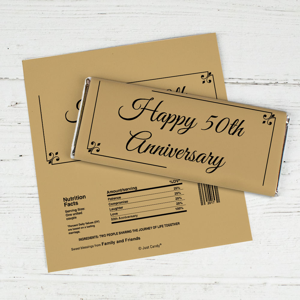 Anniversary Personalized Chocolate Bar Wrappers Chocolate & Wrapper ...