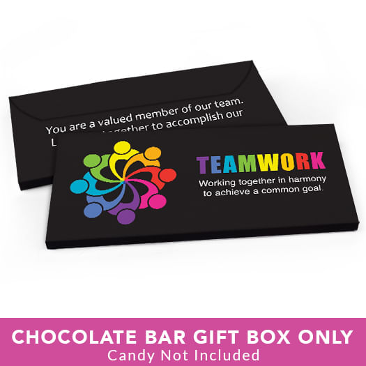 Deluxe Personalized Business All Hands In Teamwork Candy Bar Favor Box ...