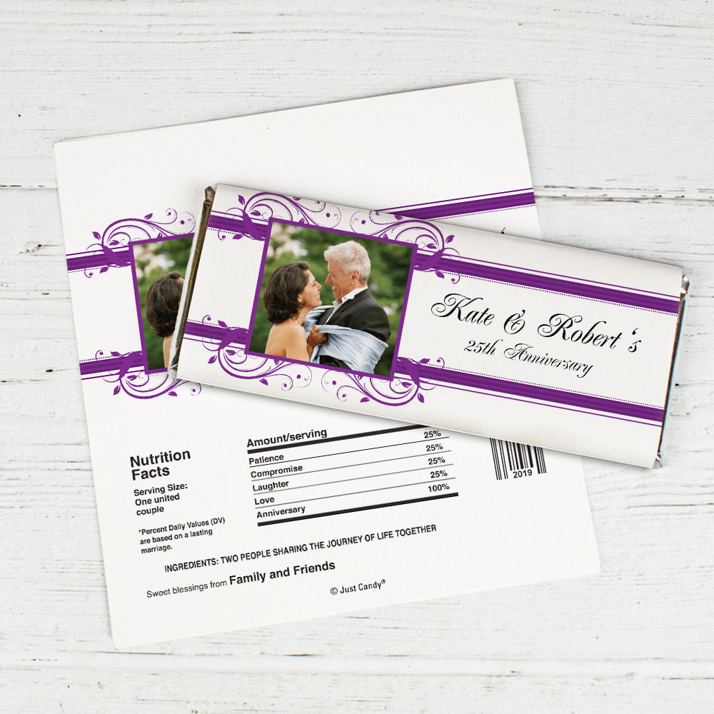 Anniversary | Personalized Chocolate Bar Wrappers | Elegant Framed ...