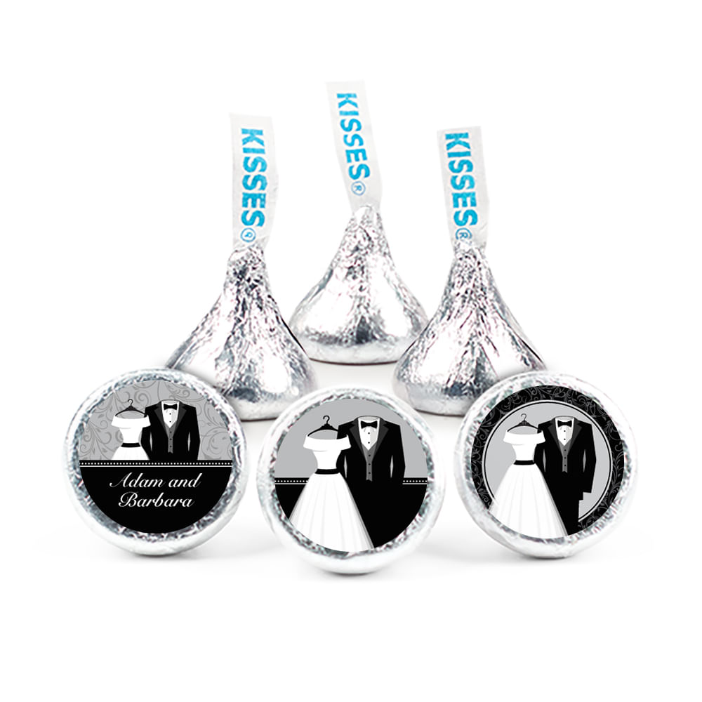 Personalized Wedding Couple 3/4" Sticker (108 Stickers) - JustCandy.com