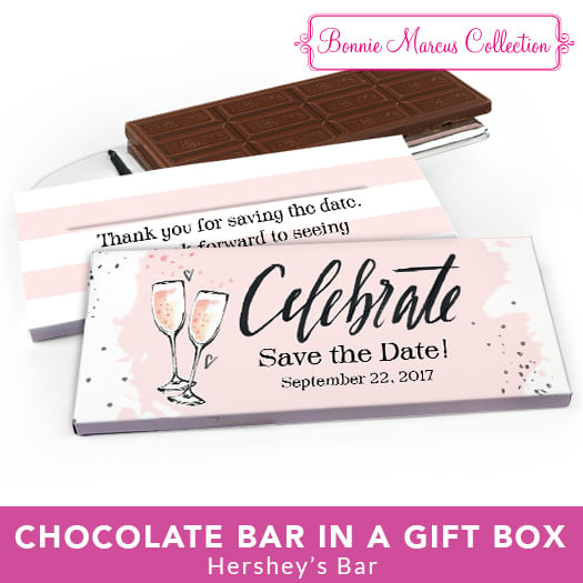 Deluxe Personalized Save the Date The Bubbly Chocolate Bar in Gift Box ...