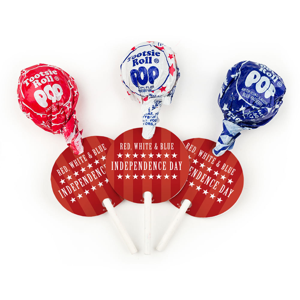Independence Day Freedom Tootsie Flag Pops with Gift Tag (100 pops ...