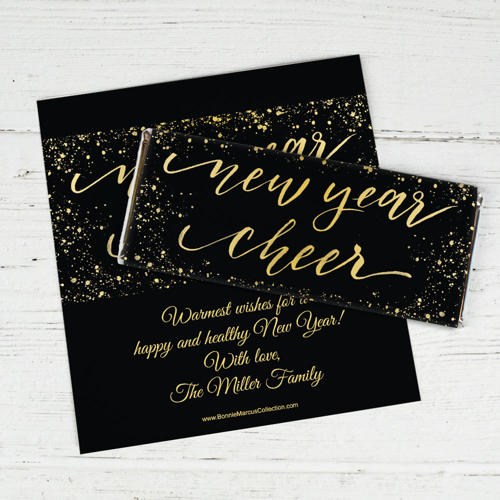 Personalized New Years Cheer Chocolate Bar Wrapper (Wrapper Only ...