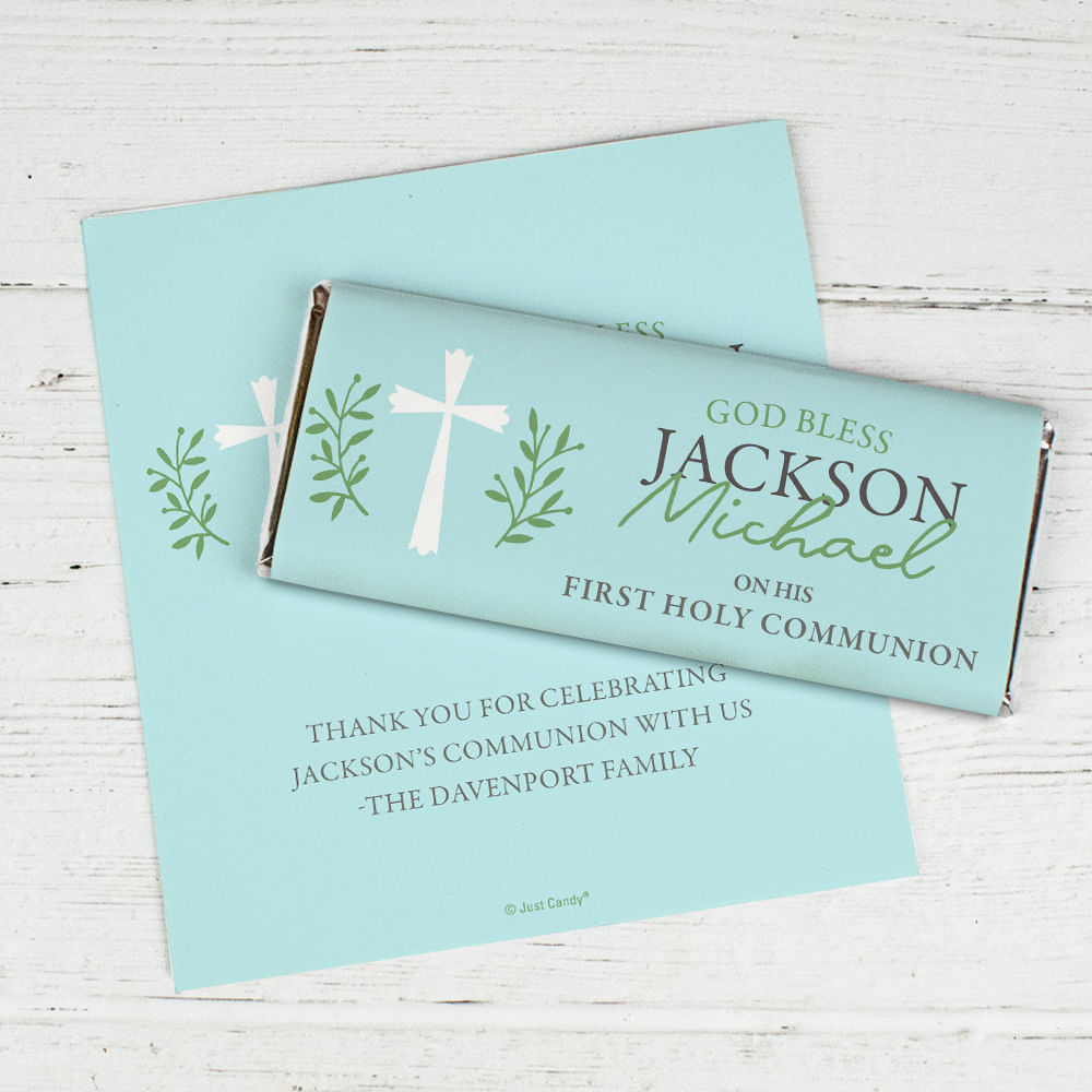 Personalized Communion God Bless Blue Chocolate Bar Wrappers Only ...